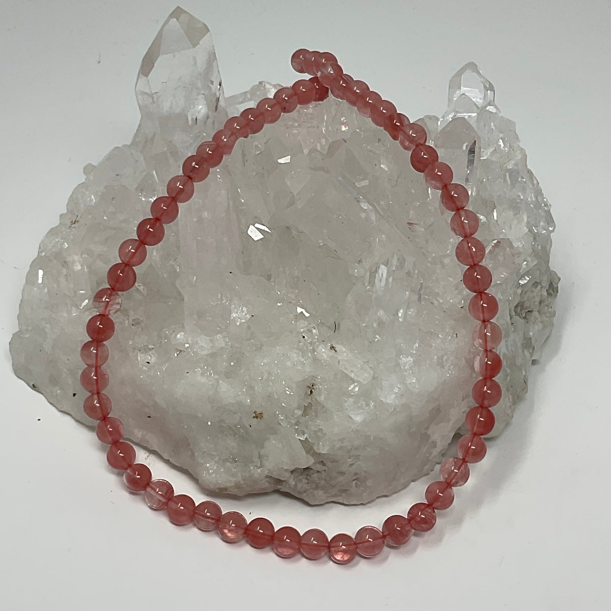 6MM Cherry Quartz 15"-16" Round Bead Strand | World Wide Gems Minerals ...