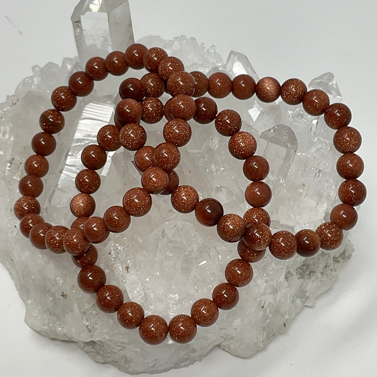 Brown Goldstone 8mm Round Bracelet | World Wide Gems Minerals Beads